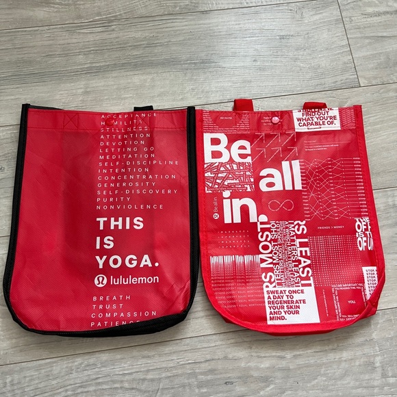 lululemon athletica | Bags | New Set Of 2 Lululemon Small Reusable Tote ...